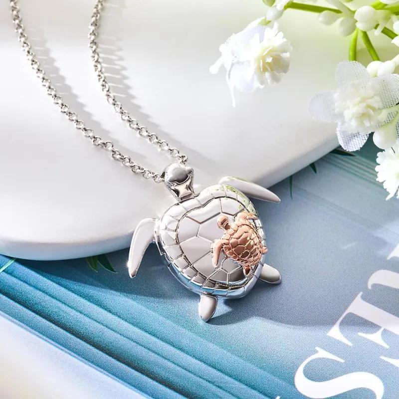 Custom Photo Engraved Name Necklace Sea Turtle Locket Necklace Mother's ...