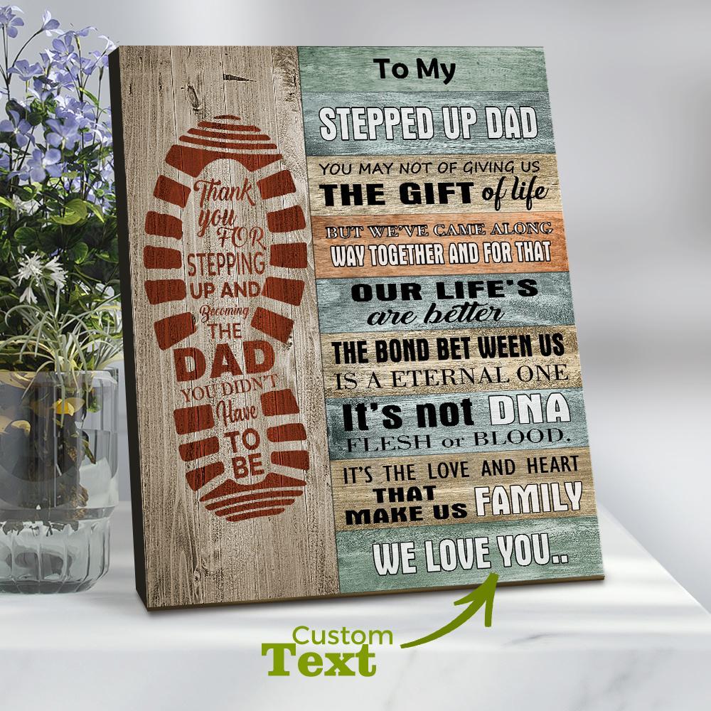 Personalized Stepped Up Dad Frame Tabletop Decoration Gift for Father's ...