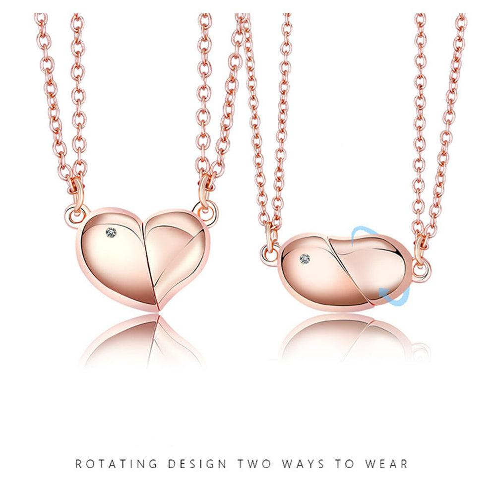 Magnetic Rotating Couples Necklaces Heart Necklace Gifts for Him and ...