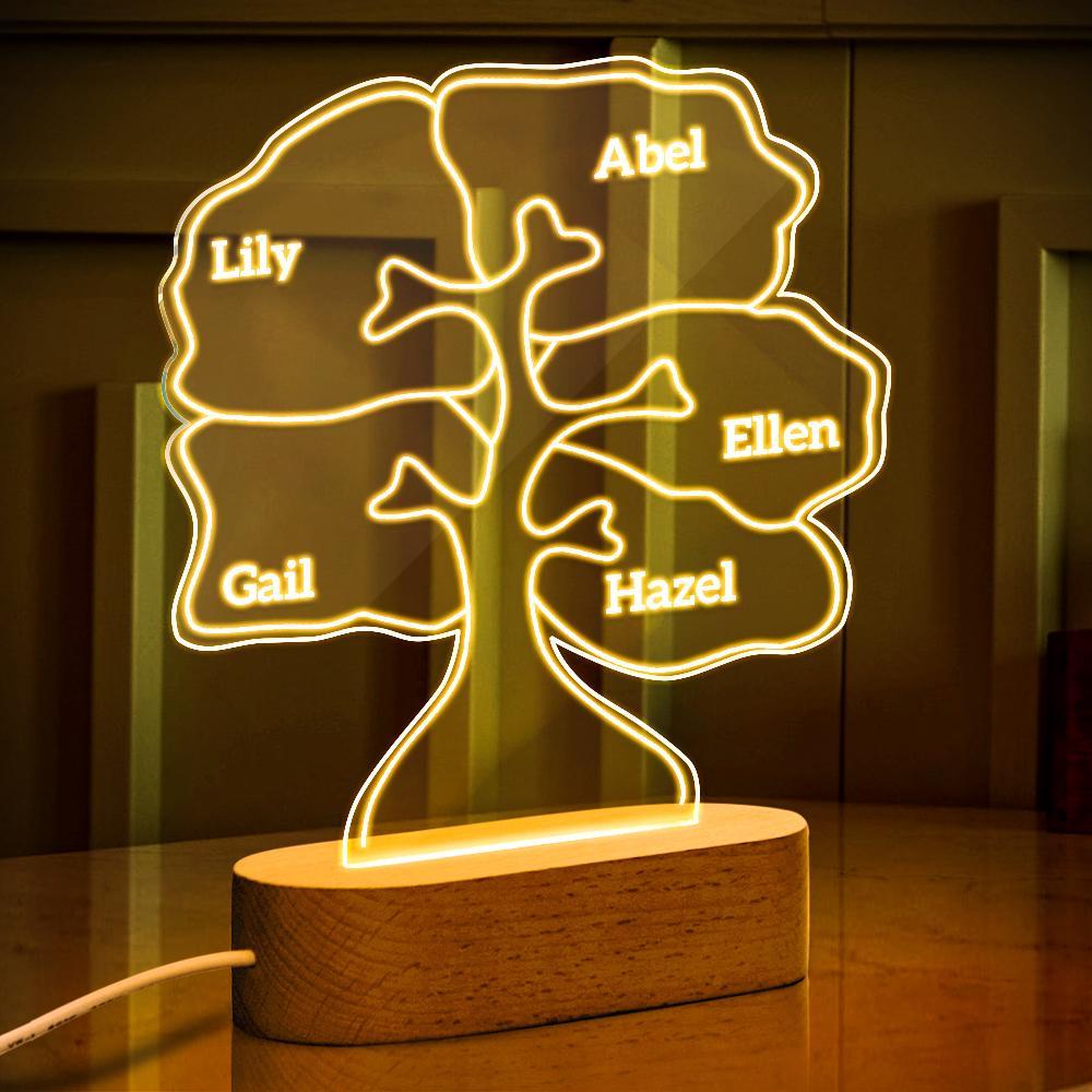 Personalized can be customized with multiple names night light family ...