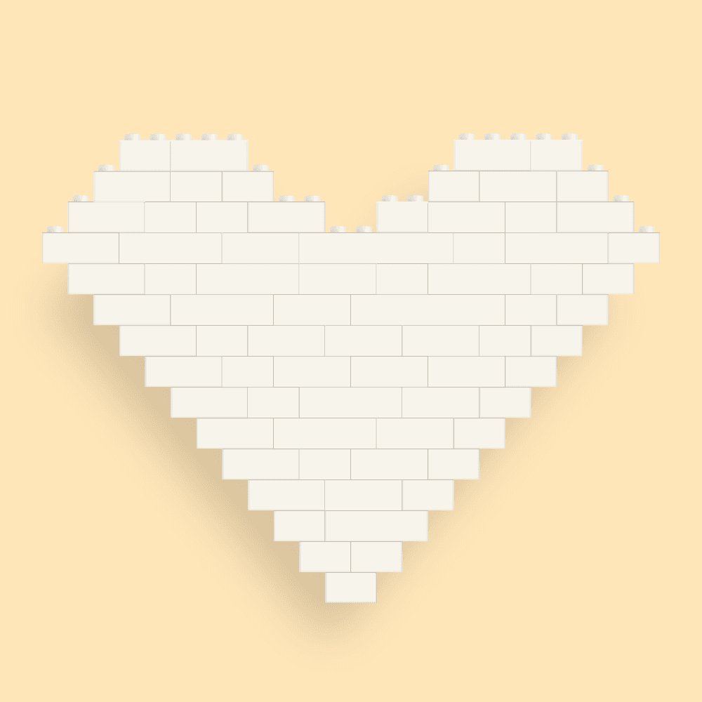 Custom Heart Shaped Building Brick - Dropship & No Minimums | Mademine ...